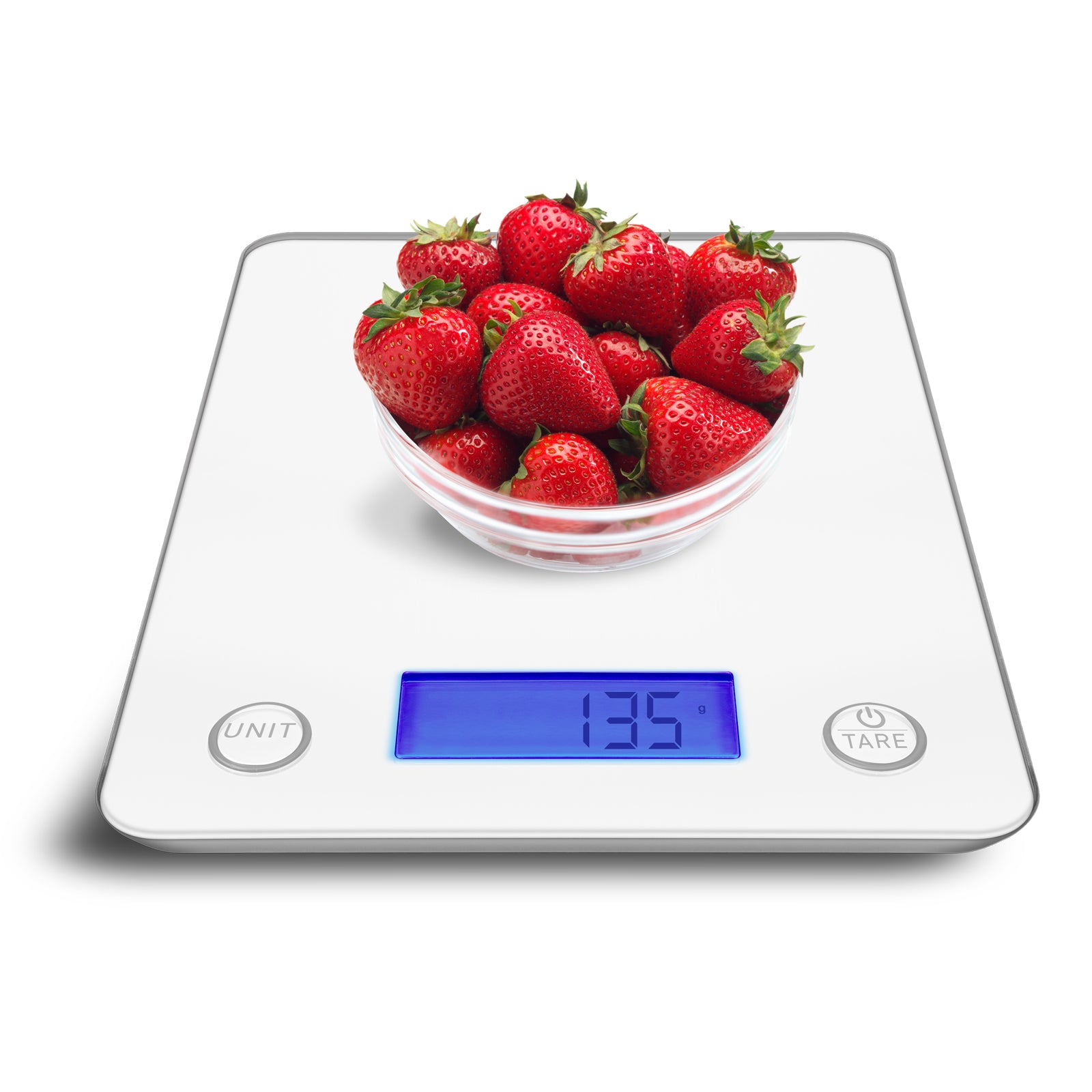Kitchen scales with app for measuring nutritional values