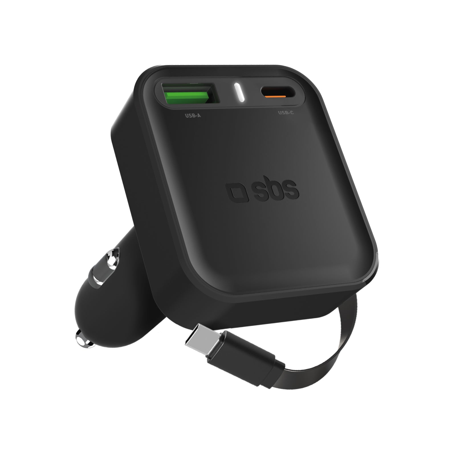 Car charger with integrated Pull&Plug cable | SBS